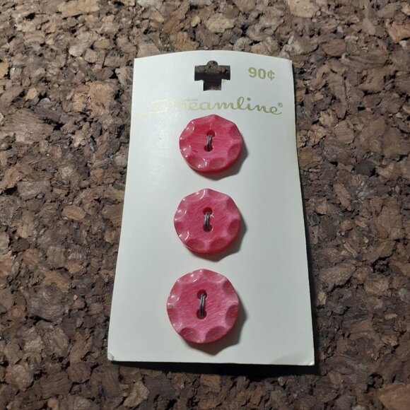 Streamline | Office | Vintage Streamline Buttons Dark Pink Fluted 2 ...